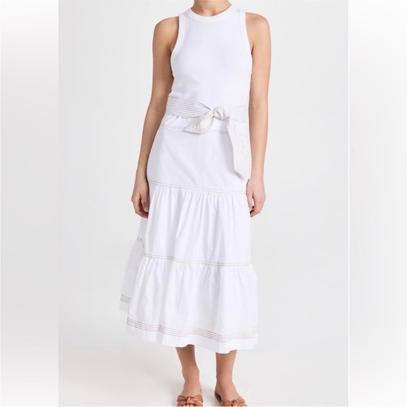 Veronica Beard | Dresses | Veronica Beard White Austyn Midi Dress Sz Xs ...